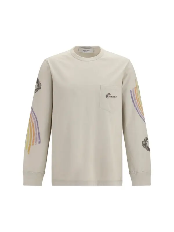 GOLDEN GOOSE Asymmetric Print Sweatshirt - Cream