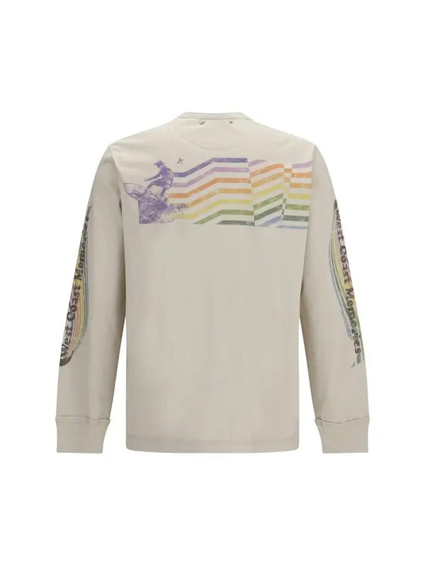 GOLDEN GOOSE Asymmetric Print Sweatshirt - Cream