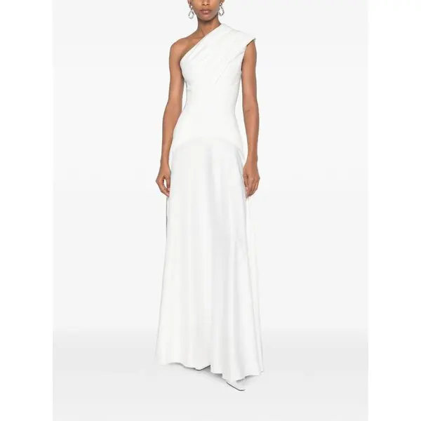 Solace London Draped One-shoulder Evening Dress