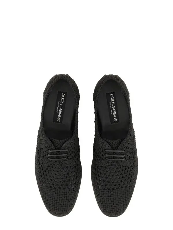 Dolce & Gabbana Woven Fabric Derby Shoe