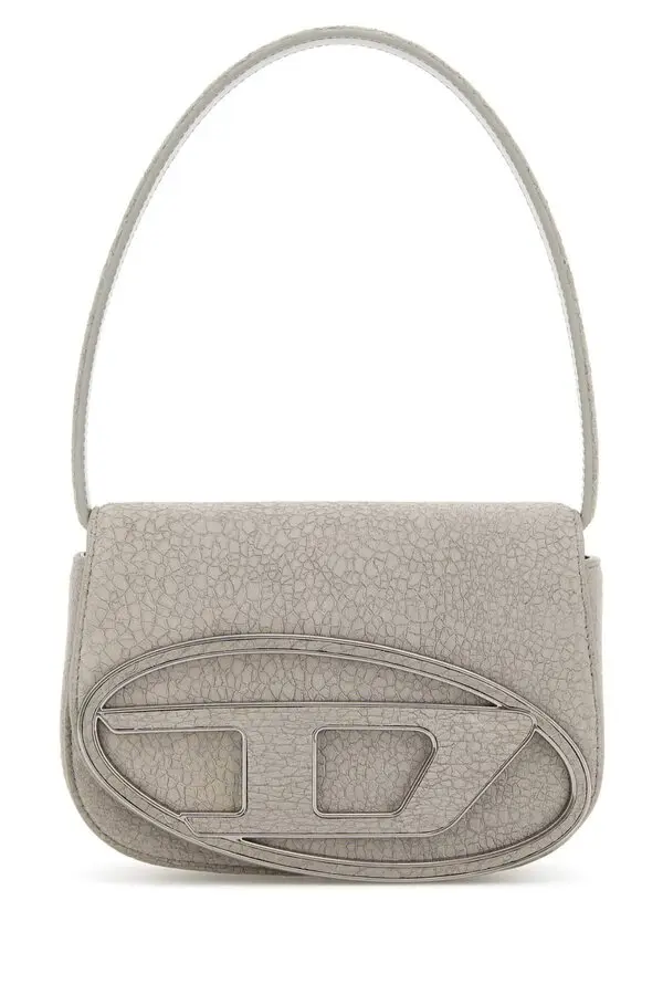 DIESEL® Light Grey Leather 1dr Shoulder Bag