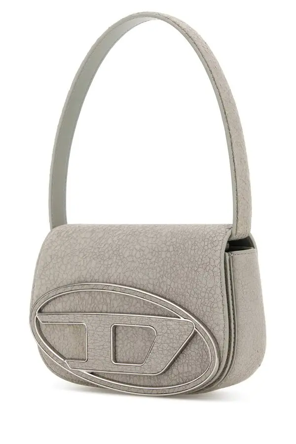 DIESEL® Light Grey Leather 1dr Shoulder Bag - Gray
