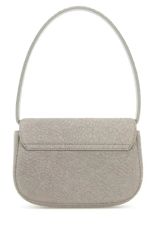DIESEL® Light Grey Leather 1dr Shoulder Bag - Gray