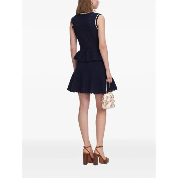 SELF-PORTRAIT Knit Mini Dress - Blue
