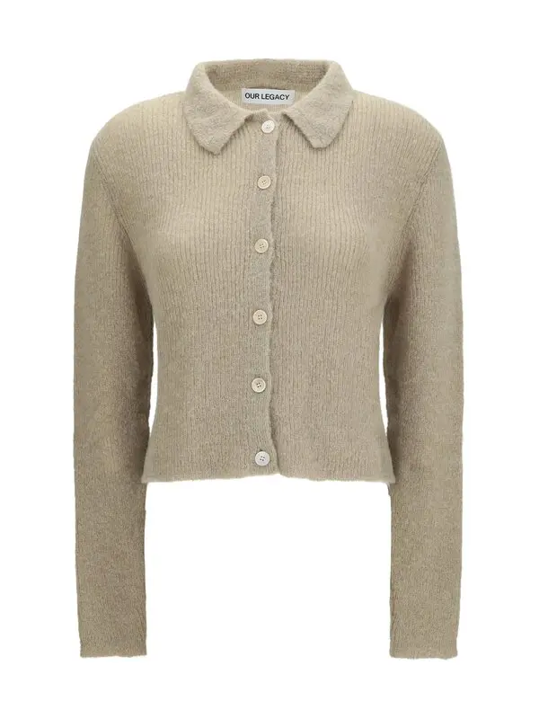 Our Legacy Polo Collar Sweater With Buttons - Cream
