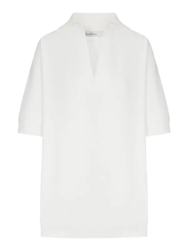Max Mara Long Viscose Crepe Sweater - White