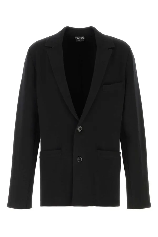 TOM FORD Stretch Wool Blend Blazer - Black
