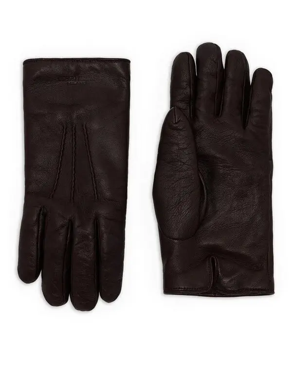 Giorgio Armani Lambskin Gloves - Brown