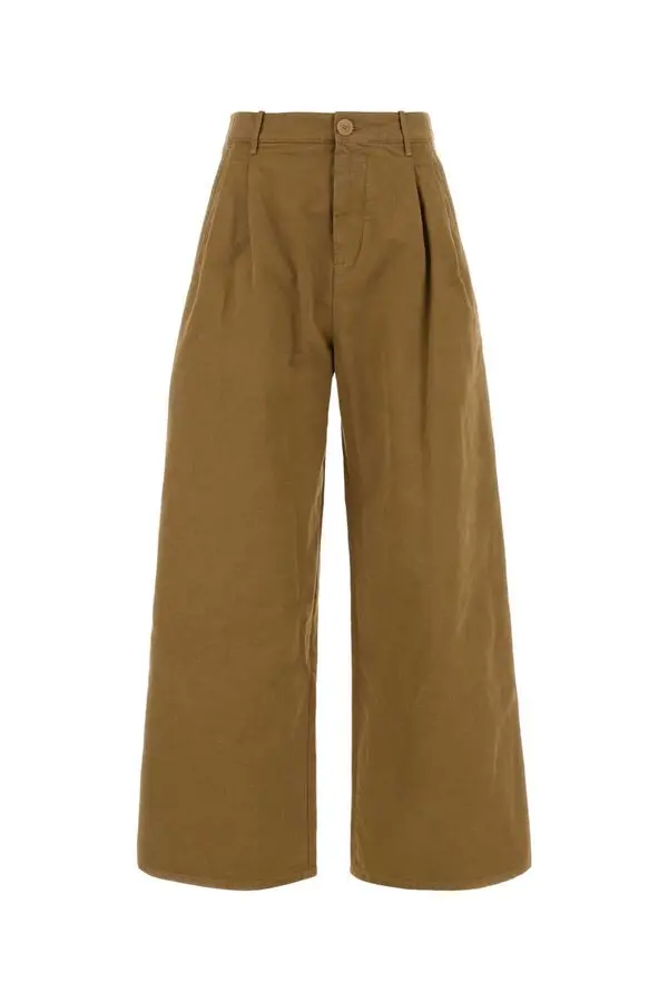 JIL SANDER Camel Cotton Wide-leg Pant