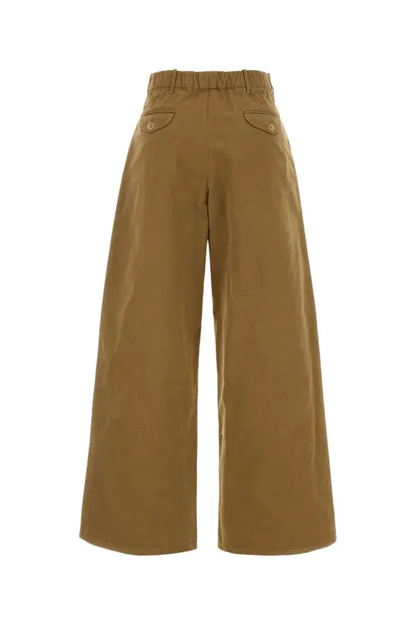 JIL SANDER Camel Cotton Wide-leg Pant