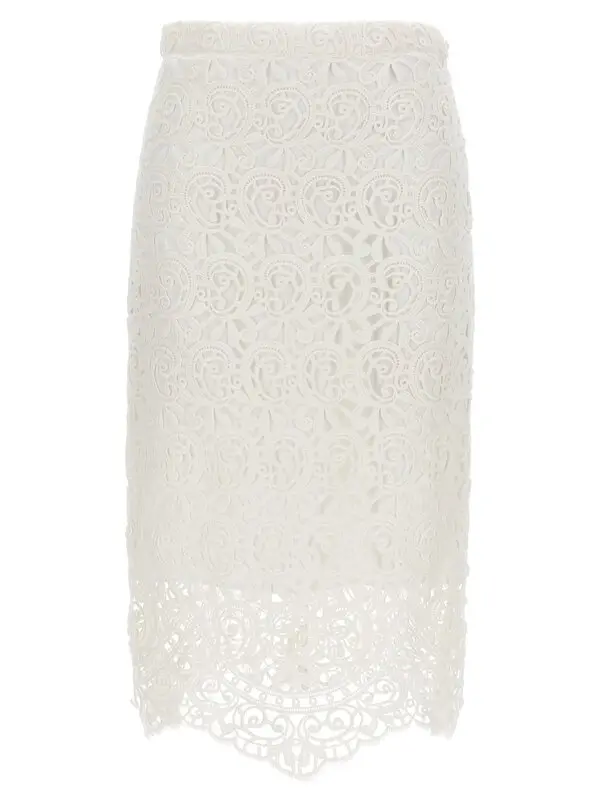 Burberry Lace Skirt - White