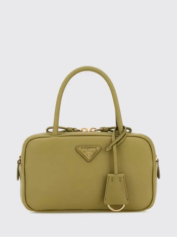 Prada Mini Bowling Bag In Leather - Green