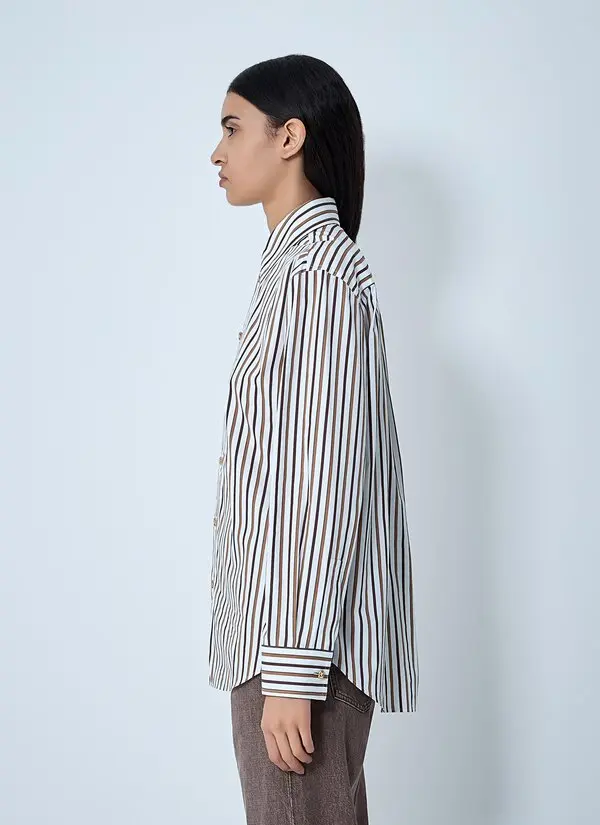 Bottega Veneta Striped Cotton Poplin Button-down Shirt