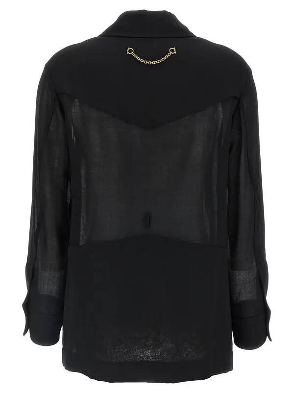 FERRAGAMO Semi-sheer Virgin Wool Jacket