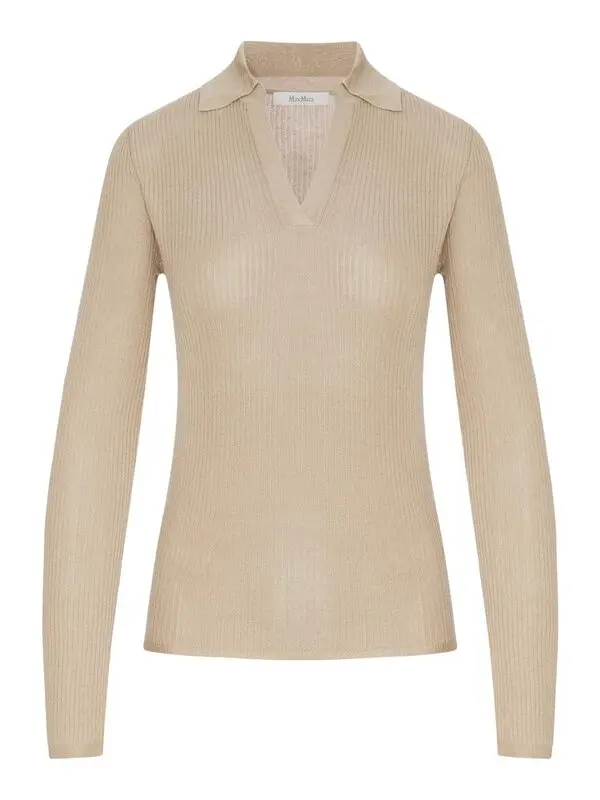 Max Mara Cashmere And Silk Polo Sweater - Cream