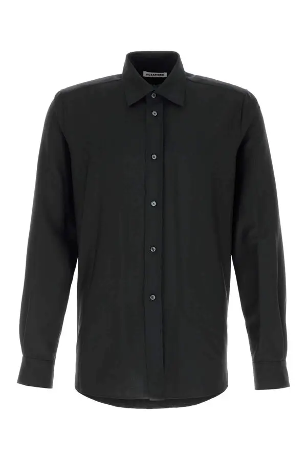 JIL SANDER Wool Blend Shirt - Black