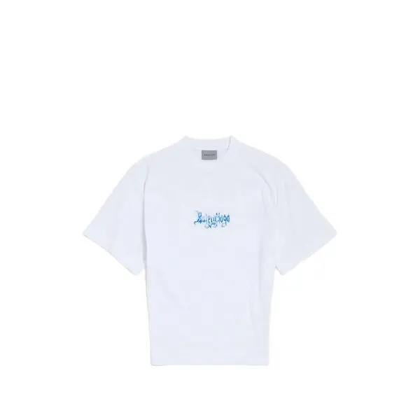 Balenciaga Cotton Logo Print T-shirt - White
