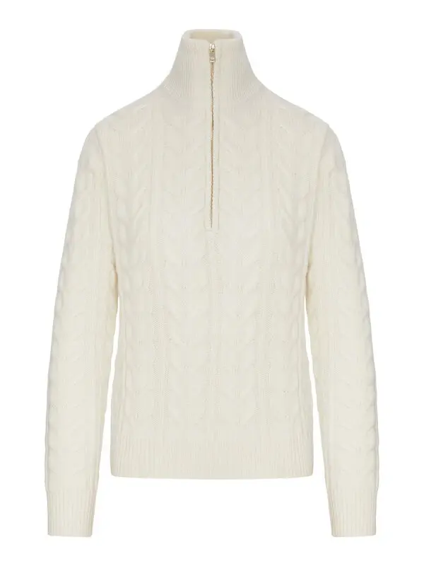 Max Mara Cashmere Cable Knit Sweater - White