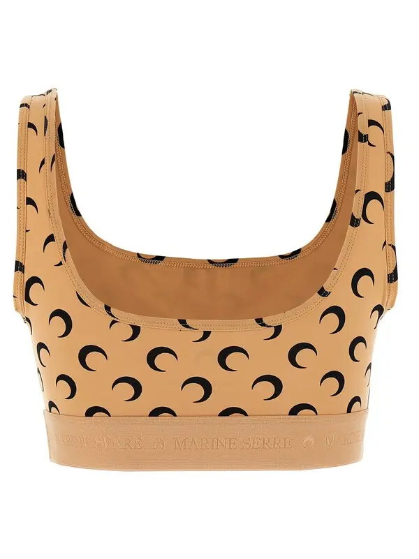 MARINE SERRE Moon Printed Jersey' Cropped Top