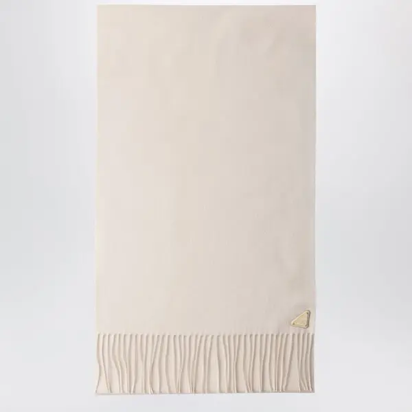 Prada Talc Silk And Cashmere Scarf