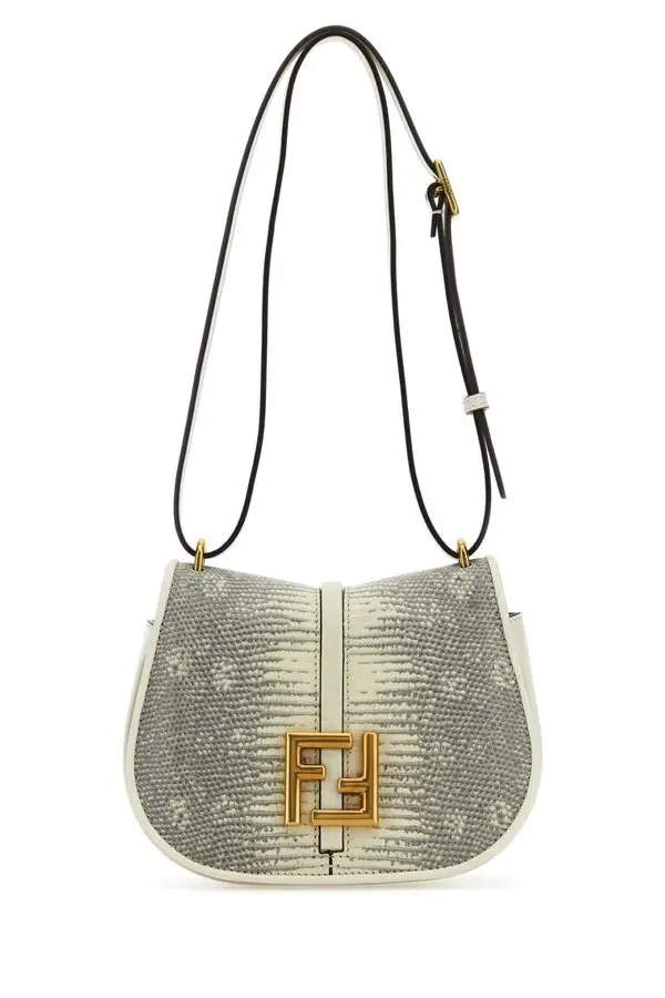 Fendi Leather Mini C Mon Crossbody Bag - White