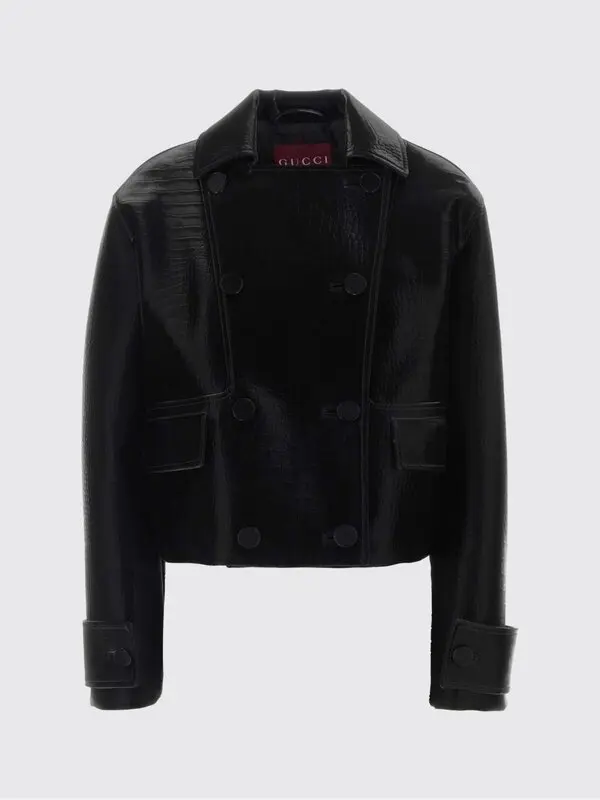 Gucci Croc Print Leather Jacket