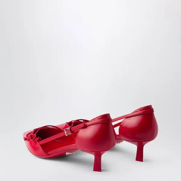 Prada Leather Side-open Pumps - Red