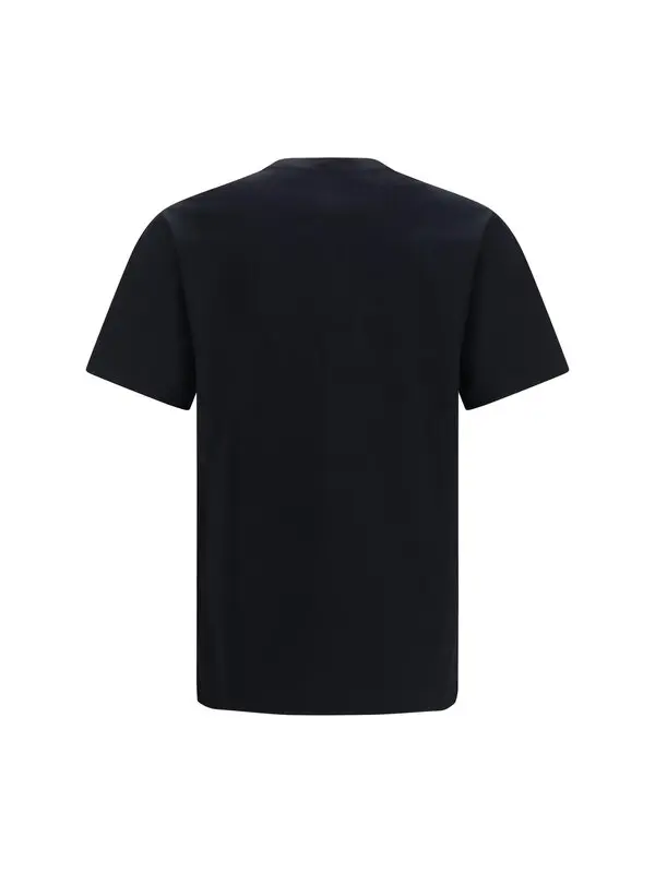 Burberry Embroidered Logo Cotton T-shirt - Black
