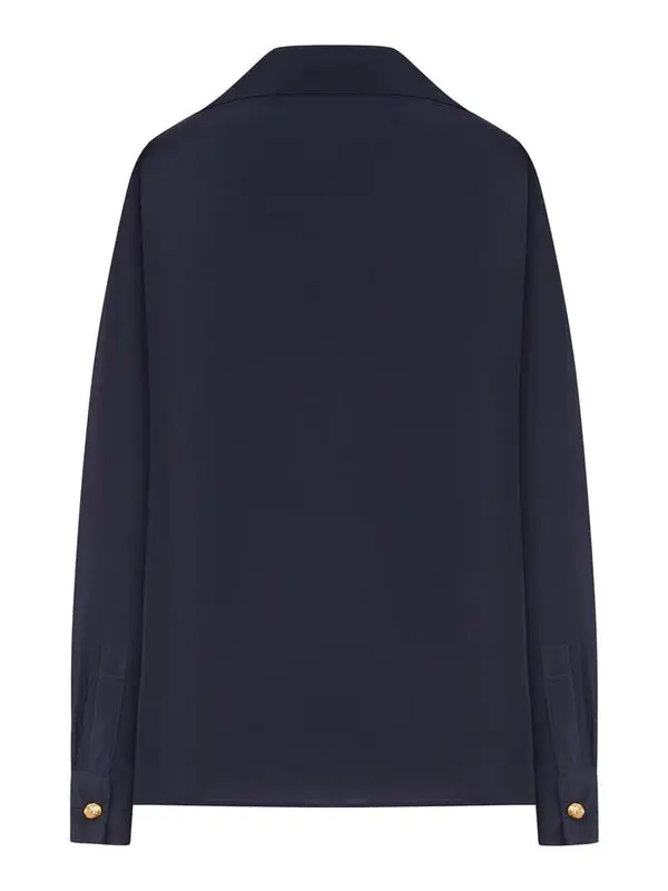 Max Mara Crepe De Chine Polo Shirt - Blue