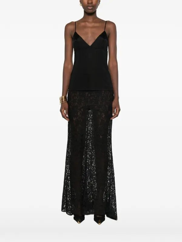 Saint Laurent Satin V-neck Top