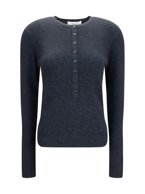 LISA YANG Airi Henley Sweater - Gray