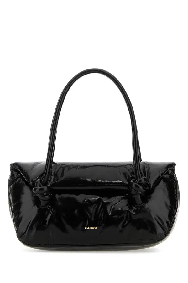 JIL SANDER Leather Small Knot Handle Handbag - Black