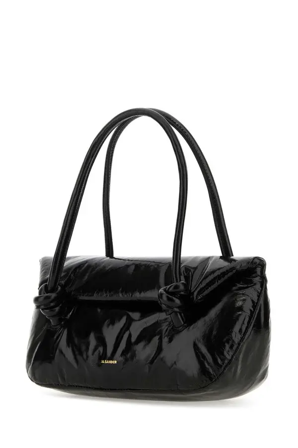 JIL SANDER Leather Knot Handle Handbag - Black