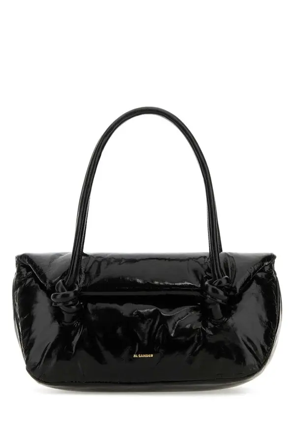 JIL SANDER Leather Knot Handle Handbag - Black