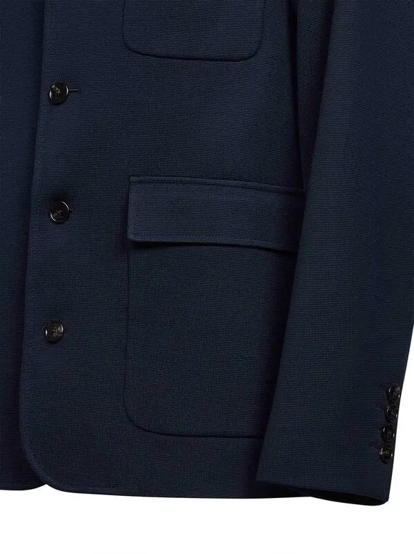 Gucci Dark Blue Cotton Jersey Single-breasted Jacket