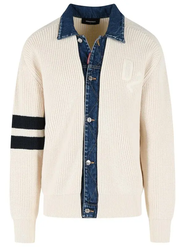 Dsquared2 Light Beige Cotton Blend Sweater
