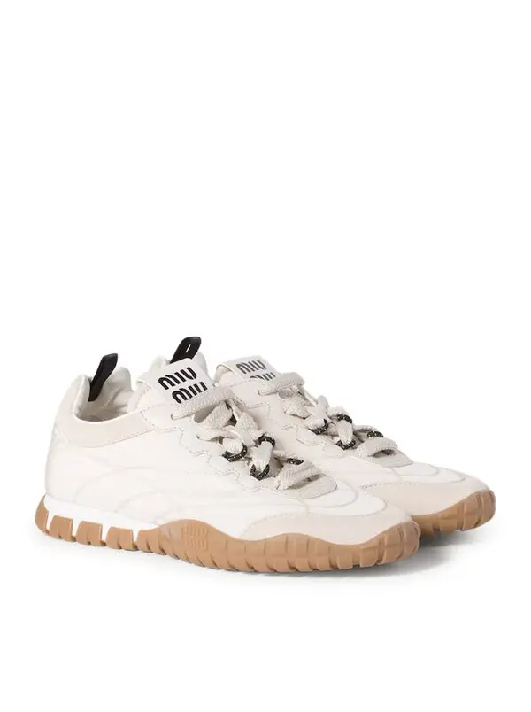 Miu Miu Tyre Sneakers In Technical Fabric And Suede