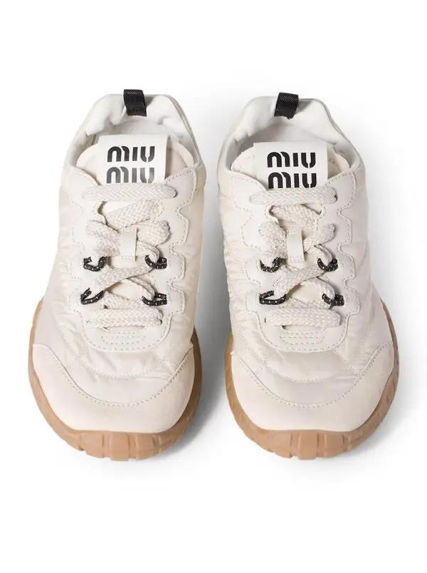 Miu Miu Tyre Sneakers In Technical Fabric And Suede