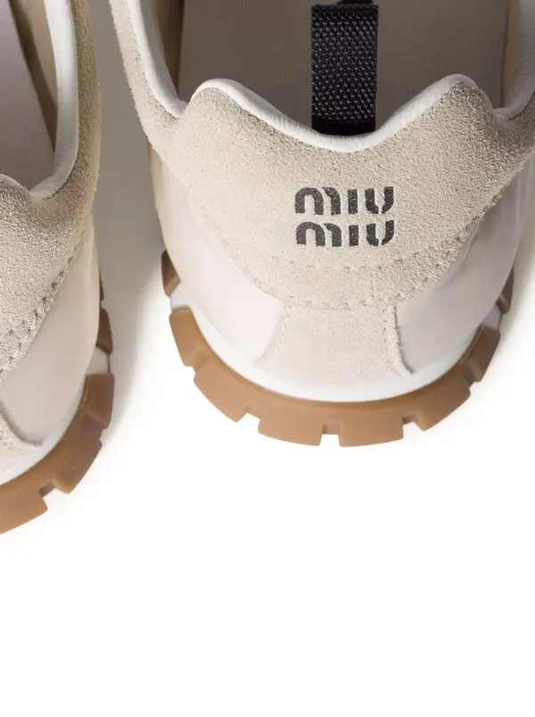Miu Miu Tyre Sneakers In Technical Fabric And Suede