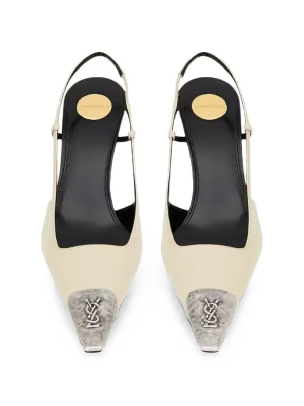 Saint Laurent Jeanne Leather Slingback Pumps - Multicolor
