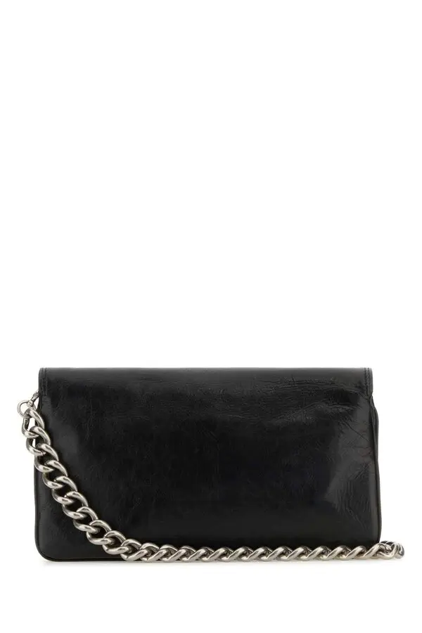 Balenciaga Leather Medium Bb Soft Flap Clutch