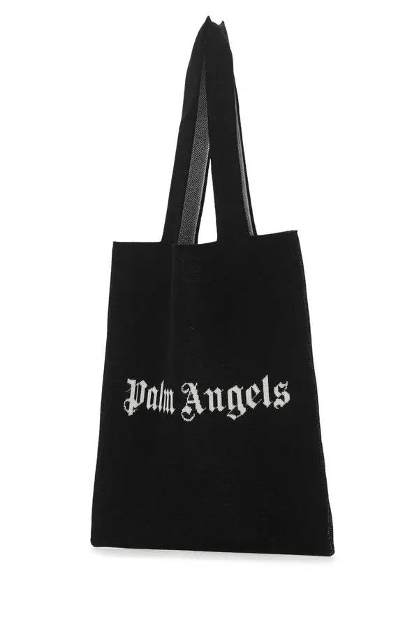 Palm Angels Wool Blend Shopping Bag - Black