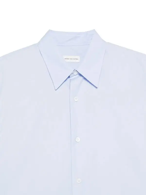 Dries Van Noten Caper Cotton Poplin Shirt - Blue