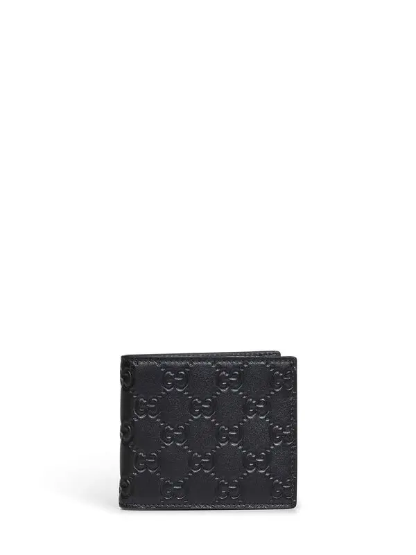 Gucci Black Gg Emblem Bi-fold Wallet