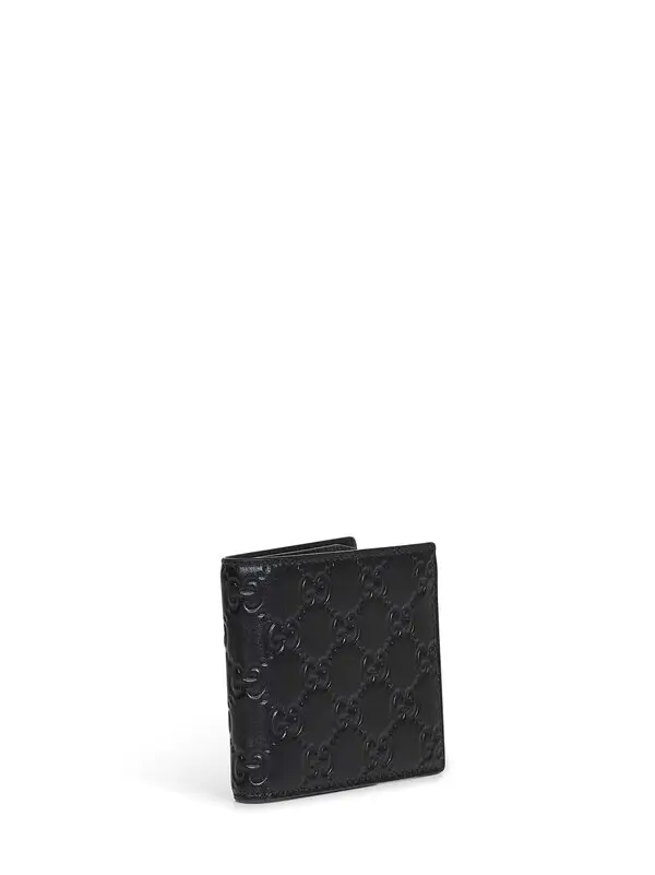 Gucci Black Gg Emblem Bi-fold Wallet
