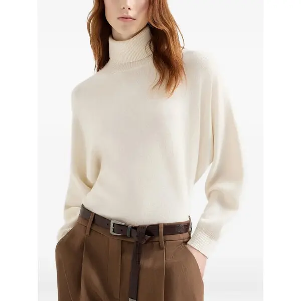 Brunello Cucinelli Cashmere Turtleneck Jumper - Cream