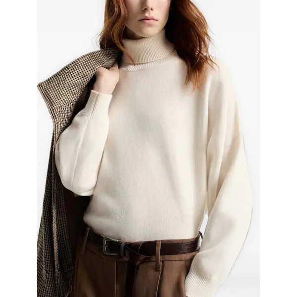 Brunello Cucinelli Cashmere Turtleneck Jumper - Cream
