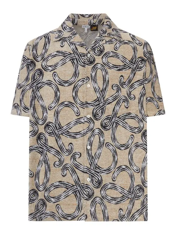 Loewe X Paula`s Ibiza Short-sleeved Shirt With All-over Anagram - Multicolor