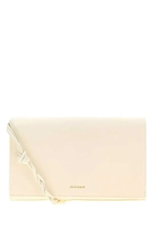 JIL SANDER Ivory Leather Tangle Wallet