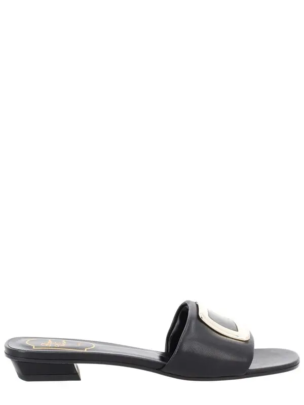 ROGER VIVIER Leather Sandalo Mule Belle - Black